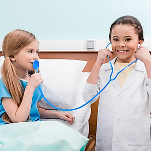 30 Pack Kids Stethoscope Toy Disposable Stethoscope Bulk Real Working Nursing Doctor Stethoscope Nurse Pretend Game Costume Accessories for Kids (Blue)