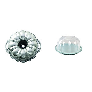 Nordic Ware Platinum Anniversary Bundt Pan and Cake Keeper Bundle