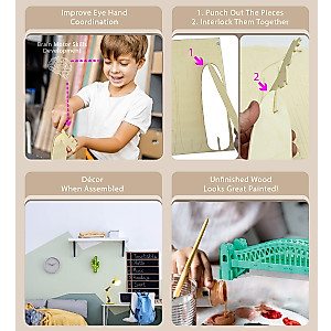 Puzzled Sydney Bridge 3D Wooden Puzzle Model Kit - Fun and Education Wooden Building Kits for Kids, DIY Wooden Puzzle Toy Bridge Model Construction Kit, Cool Architecture Gifts for Kids - 55 Pieces