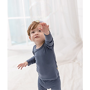 AVAUMA Baby Boys Girls Pajama Set Kids Toddler Snug fit Ribbed Sleepwear pjs for Daily Life Style (S/Blue(L))