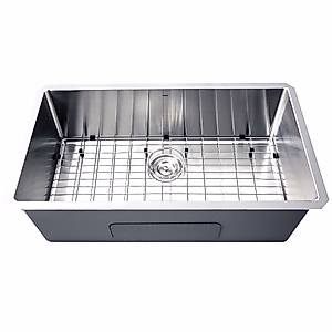 Nantucket Sinks SR3218-16 32-Inch Small Radius Rectangle Stainless Steel Undermount Kitchen Sink