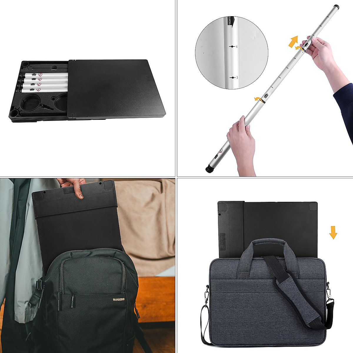 Tabletote Plus Portable Compact Lightweight Adjustable Height Laptop Notebook Computer Stand Table Desk