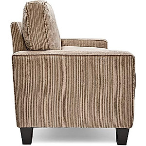 Serta Palisades Upholstered Sofas for Living Room Modern Design Couch, Straight Arms, Soft Fabric Upholstery, Tool-Free Assembly, 73" Sofa, Beige