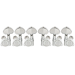 Wilkinson 3R3L E-Z-LOK Guitar Tuners Machine Heads Tuning Pegs Keys Set for Electric or Acoustic Guitar, Chrome