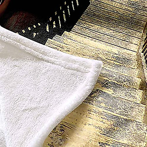 NARBOR Soft Fleece Throw Blanket - Fluffy Microfiber Solid Blankets for Bed and Couch Double/Single Size - 59X79Inch Beach Wooden Stairs Printed Flannel Blanket for Bed, Couch and Sofa