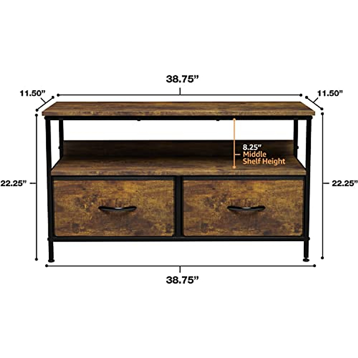 Sorbus TV Stand Dresser with 2 Drawers - Television Riser Chest with Storage - Bedroom, Living Room, Closet, & Dorm Furniture