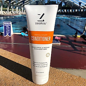Zealios Shampoo & Conditioner Moisturizing Renewal Kit - Repairs Swimmers Hair Damaged by Pool Chemicals, Sulfate-Free Swim & Sport Formula Safe For Treated Hair & Chlorine Removal - 8 fl oz Each