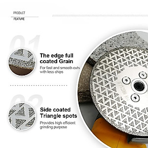 SHDIATOOL 4-1/2 Inch Diamond Grinding Disc for Granite Marble Single Side Coated Diamond Cutting Wheel with 5/8-Inch-11 Arbor