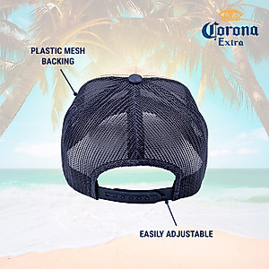 Corona Extra Truck Hat, Mesh Adjustable Snapback Trucker Hat with Bottle Opener Curved Brim, Tan, One Size