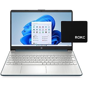 HP 2022 15 Laptop, AMD Ryzen 5 5500U(Beat i7-1065G7) 16GB RAM 512GB SSD, Webcam, 15.6 FHD Display, HDMI, Wi-Fi, Premium Lightweight Thin Design, Blue, Windows 11| Accessories Bundle