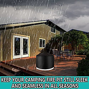 Fire Pit Cover for Solo Stove 15 Inch,Ranger Solo Stove Waterproof Cover,Round Waterproof Fire Pit Protective Accessories for Outdoor Camping,Black,17.7" D x 13.7"H