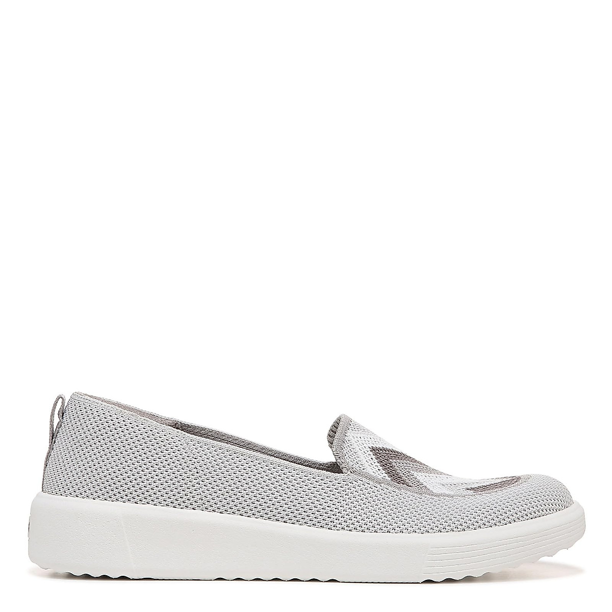 BZees Womens March On Moc Slip-on Loafer, Oyster Grey Chevron Knit, 8 US