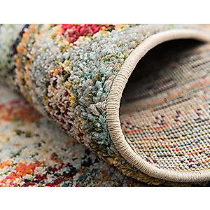 Unique Loom Sedona Collection Distressed, Southwester, Over-Dyed, Vintage Area Rug, 9' 0" x 12' 0", Blue/Beige