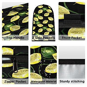 Lemon Slice Appealing Mixer Cover Dustproof Stand Mixer Covers Compatible with 6/7/8 Quart Kitchen Mixer, 4 Pockets for Mixer Accessories