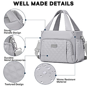 Artelaris Lunch Bag for Women, Insulated Lunch Box for Work, Large Leakproof Cooler Purse with Side Pockets & Removable Shoulder Strap Women's Lunch Tote Bag for Picnic Beach Cute Lunch Bags (Gray)