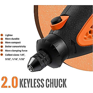 Rotary Tool Kit with Keyless Chuck Flex Shaft, 6 Variable Speed 10000-32000 RPM 3 Attachments Carrying Case for Cutting, Engraving, Drilling, Sanding, Polishing, DIY Crafts