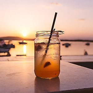 [400 Pcs] Black Individually Wrapped Disposable Plastic Straws(7.5" longX0.23" diameter)