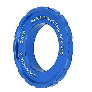 Lairun Centerlock Lockring, Universal Centerlock Rotor Lockring, 6-Bolt Wheelset Hub Disc Lock Cover 9/12/15/20MM Barrel Shaft Center Lock Disc Rotor Lockring CNC Machining for Mountain Bike (Blue)