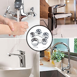 Gosknor 10 in 1 Faucet Aerator Removal Tool, Universal Metal Aerator Wrench Key for Sink Faucets Removal & Installation Durable Faucet Wrench for Bathroom & Kitchen Tap Maintenance