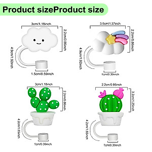 4pcs Straw Tips Cover Straw Covers Cap for Reusable Straws Cloud Shape Straw Protector, Silicone Straw Plugs Reusable Cloud Shape Straw Protector-6-8mm (4pcs)