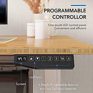 FLEXISPOT Classic 3 Stages Dual Motor Electric Standing Desk 55x28 Inches Whole-Piece Desk Board Height Adjustable Desk Electric Stand Up Desk Sit Stand Desk(White Frame + Natural Desktop)