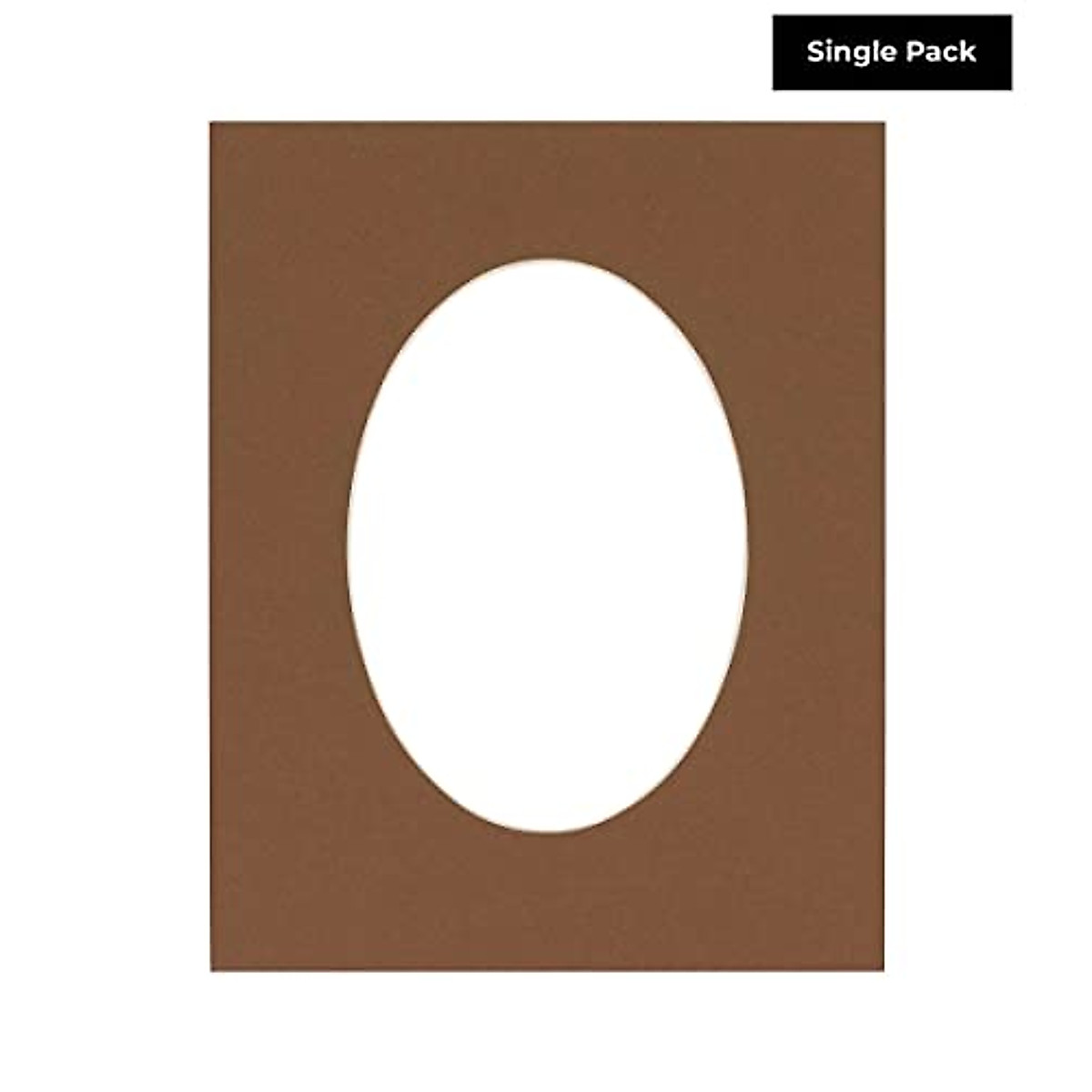 9x11 Mat Bevel Cut for 7x9 Photos - Precut Aged Oak Brown Oval Shaped Photo Mat Board Opening - Acid Free Matte to Protect Your Pictures - Bevel Cut for Family Photos, Pack of 1 Matboard Show Kit With