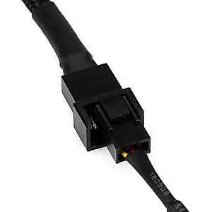CRJ 5-Pin PWM PC Fan Adapter Cable for Dell Motherboards - 6-inch (15cm), Black Sleeved - Connect Standard 4-Pin Computer Fans to Dell Latching 5-Pin Fan Headers