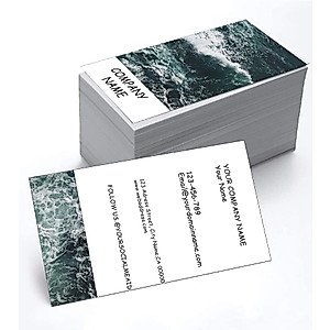 Advanced Business Card Customization 200 Pcs 3.5" x 2" Size Full Color Modern Flower Image Customizable Logo Photo Design Flower Template