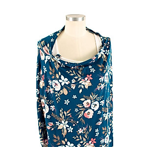 Bebe au Lait 5-in-1 Multi-Use Cover: Nursing Covers for Breastfeeding, Infinity Scarf, Nursing Shawl, Car Seat Cover, Shopping Cart Cover, Carrier Cover, Privacy Nursing Cover- Midnight Floral