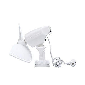 SEEKR Ultimate™ Fan from by Caframo. Grill-free, whisper-quiet 12V fan with shock-absorbing FingerSafe™ blades, 2-speeds, direct wire connection. Made in Canada. White.