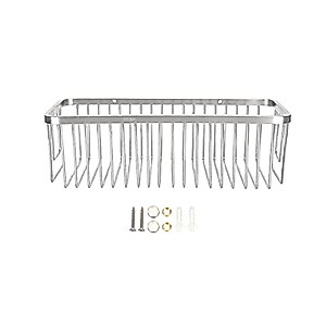 BKDFD Stainless Steel Shower Basket Wall Mounted Kichen Bathroom Shower Shelf Shampoo Holder Toiletries Organizer floating shelf