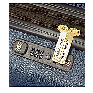 London Fog Brentwood II Expandable HARDSIDE Spinner, Blue, Carry-On 20-Inch