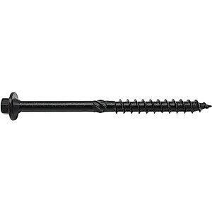 #17 X 4 Heavy Duty Structural Wood Screws - Exterior Coated Heavy Duty Wood Screws - Use for Fastening Ledger Boards, Large Timbers, Logs and More (50 Approx. Screw Count)