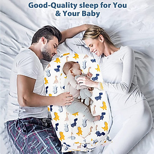 Baby Lounger Cover for Dockatot Deluxe + | 100% Cotton Hypoallergenic Newborn Premium Quality Spare Cover(Cover Only) (Dino)