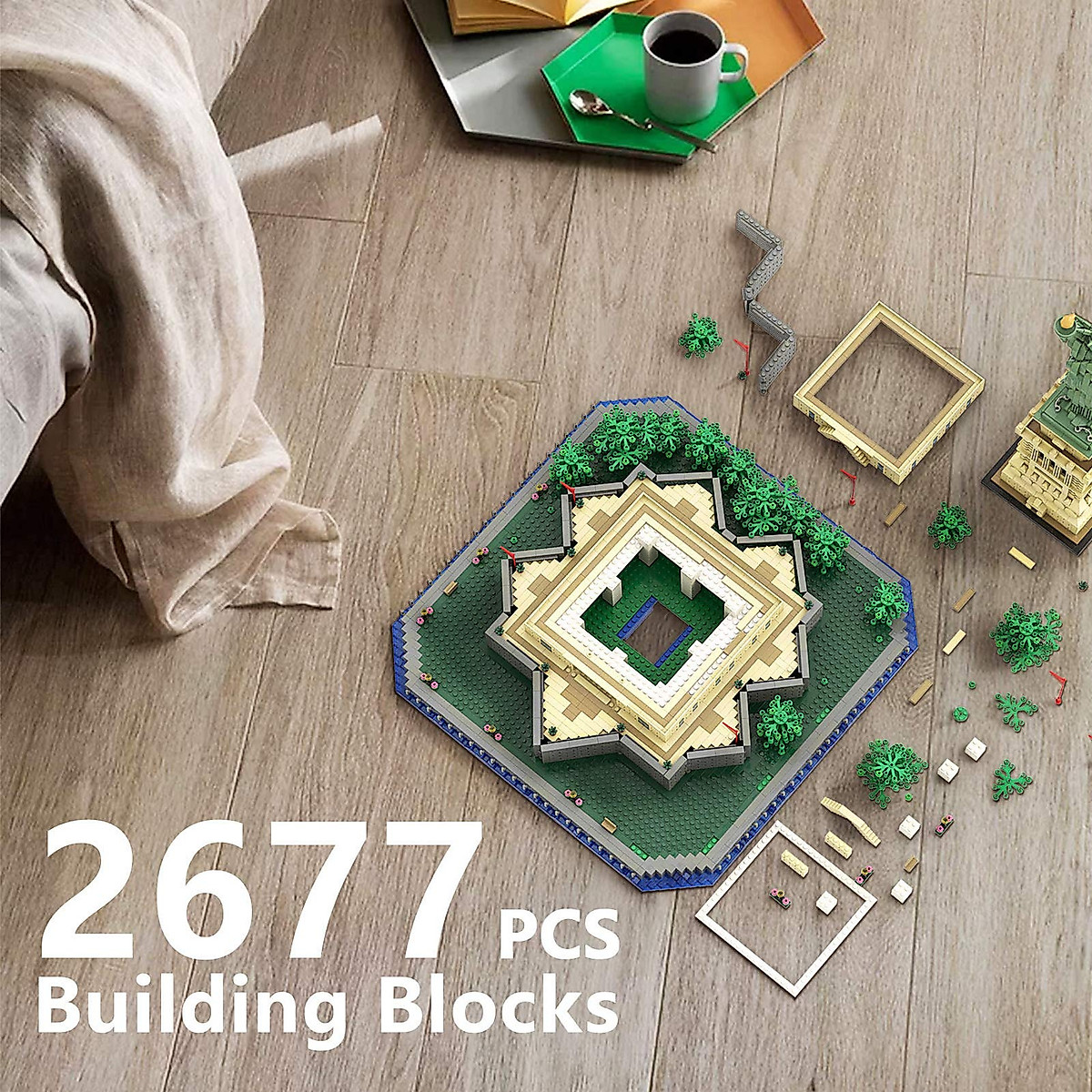 VONADO Base for Architectural Statue of Liberty Building Blocks, MOC 49317 Model Building Bricks Kit Stand for Gifts, Building Set Toy for Party Birthday and Holiday(2677Pieces)