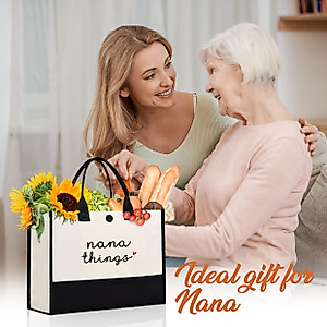 Craftique Nana Gifts from Grandkids- Unique Practical Tote Bag- Birthday Gifts for Nana Grandma Grandmother Granny, 17” x 6.7” x 12.5”