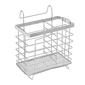 DOITOOL Dish Rack Cutlery Drainer Wall Mounted Stainless Steel kitchen Utensil holder Kitchen Utensil Storage Organizer Caddy for Chopsticks Forks Spoons Tableware Dish Drainer Rack Sponge Holder
