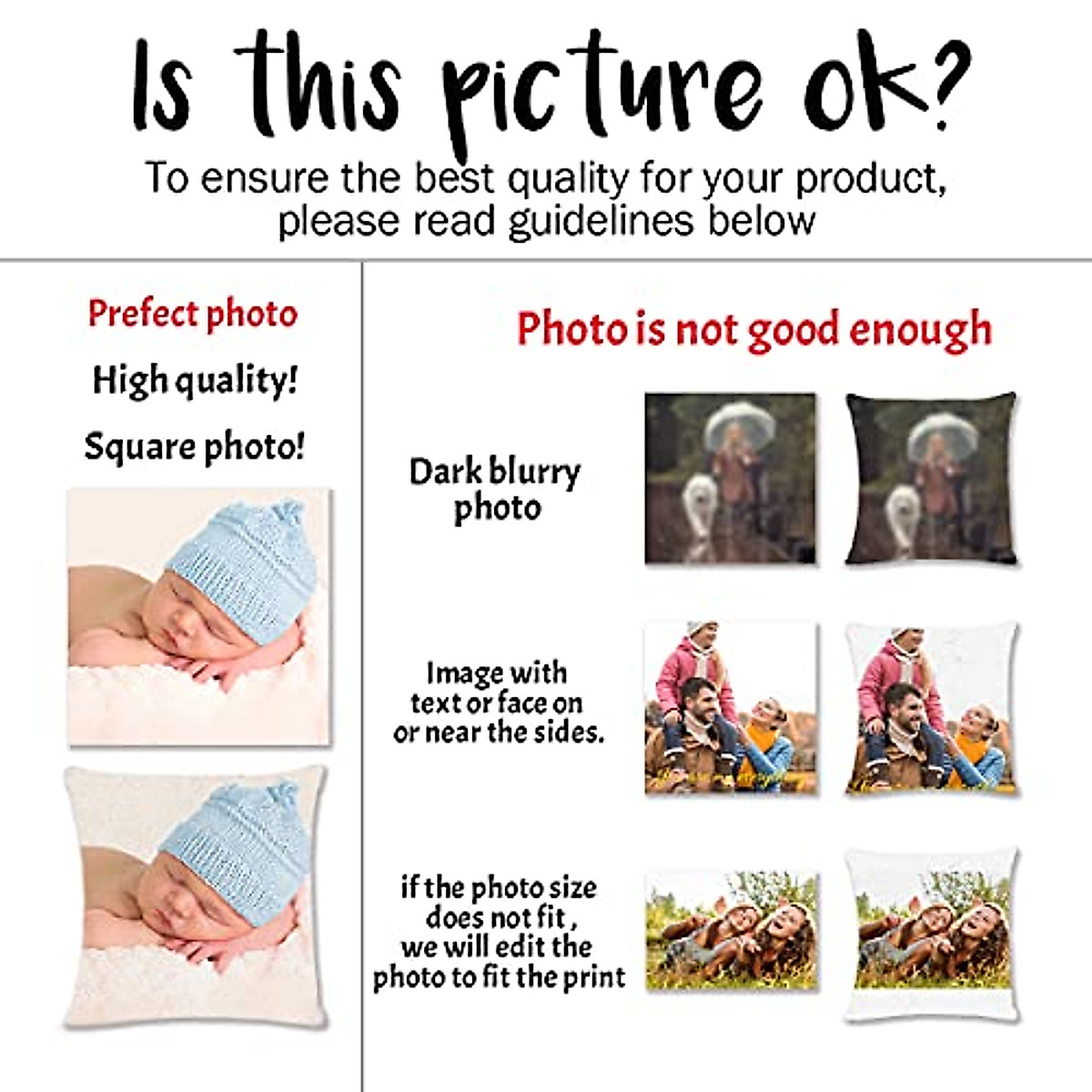 Custom Sequin Pillow Personalized Multiple Picture Mermaid Sequin Pillow Gift for Her Gift for Mom Customized Pillow Magic Sequin Pillow Personalized Gifts (Champagne/White, with Insert,15.7"x15.7")