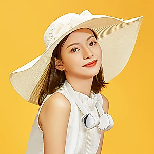 Bemodst Portable Neck Fan, 2000 mAh Battery Operated Wearable Personal Fan, Leafless, Rechargeable, Headphone Design, USB Powered Desk Fan,3 Speeds-white