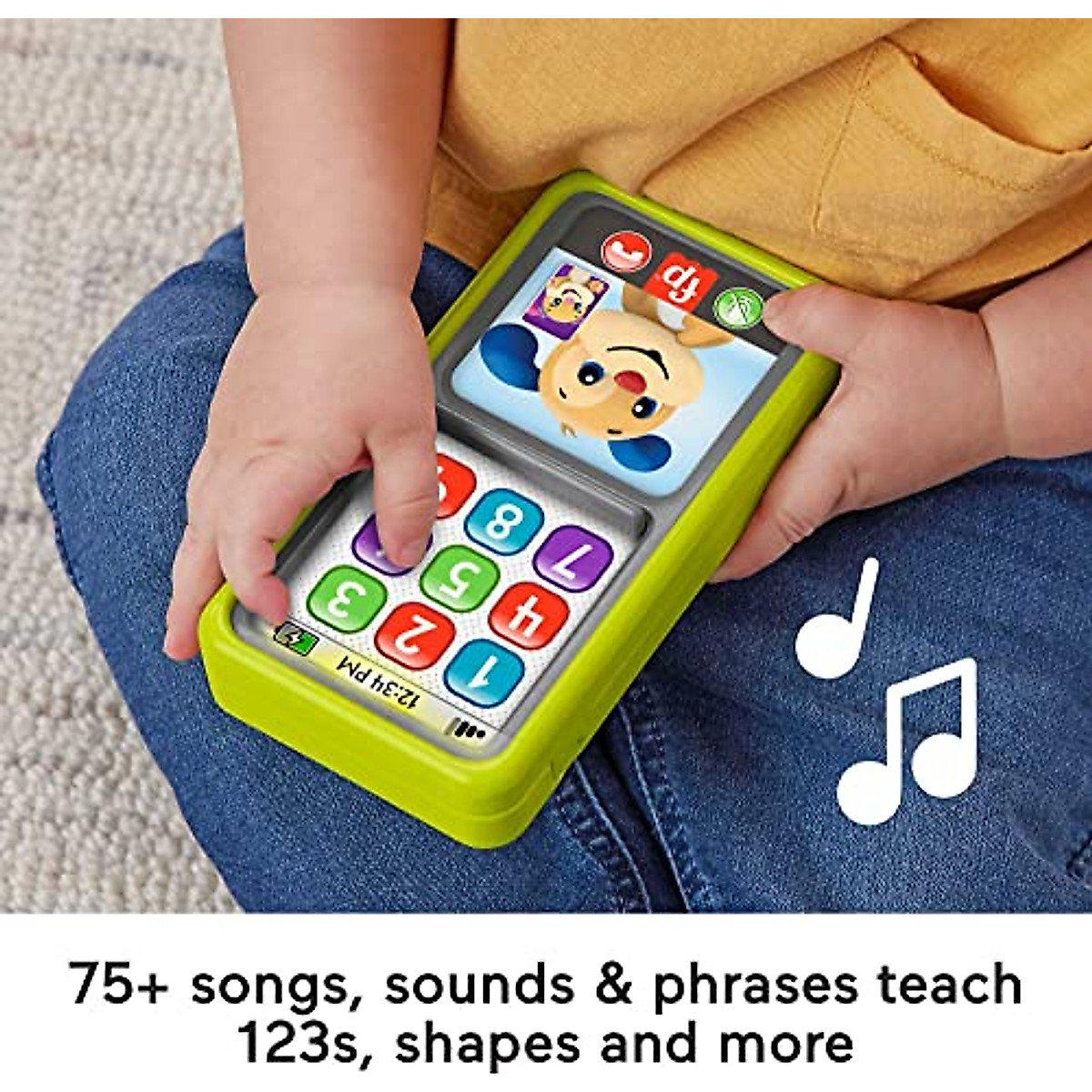 Fisher-Price Laugh & Learn Baby & Toddler Toy 2-in-1 Slide to Learn Smartphone with Lights & Music for Ages 9+ Months