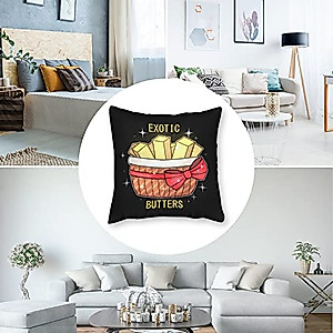 NoxiVest SL Exotic Butters Pillow Home Decorative Throw Pillow Covers Soft Throw Pillowcases Home Decor Living Room Cushion Cases for Bed Couch Car 18''x18'', White, 41563