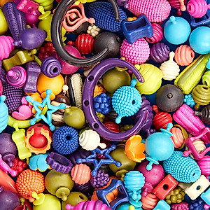 B. toys – Pop Arty! 275 Pcs- Jewlery Making Kit- Creative Pop Snap Bead Set for Kids –DIY Craft Jewelry Making Kit –Necklaces, Rings, Bracelets – 4 Years +