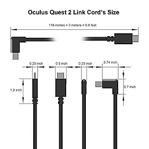 STALINK USB-C Male to Male Oculus Link Cable. Support High Speed Data Transfer Fast Charging Cord Compatible for Oculus Quest 2 VR Headset and Gaming PC Laptop Accessories. (9.8 Feet / 3M)