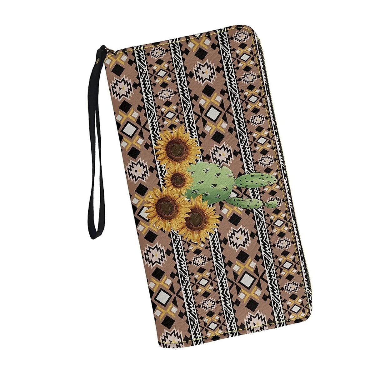 SCRAWLGOD Butterfly Floral Women Leather Wallets RFID Blocking Zip Around Credit Card Holder Clutch Purse Wristlet Strap