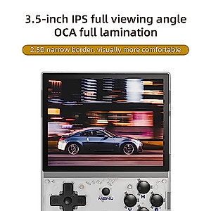 RG35XX Handheld Game Console Linux Garlic OS, HDMI and TV Output 3.5 Inch IPS Screen 64G TF Card 6800+ Classic Games 2600mAh Battery (RG35XX-Transparent White latest)
