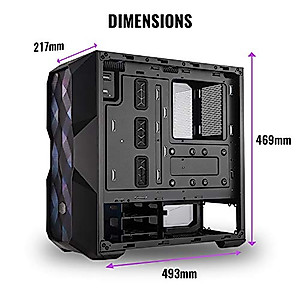 Cooler Master MasterBox TD500 Mesh Airflow ATX Mid-Tower with Polygonal Mesh Front Panel, Crystalline Tempered Glass, E-ATX up to 10.5", Three 120mm ARGB Lighting Fans