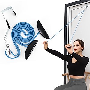 Shoulder Pulley Over The Door Physical Therapy System, Exercise Pulley for Physical Therapy, Alleviate Shoulder Pain and Facilitate Recovery from Surgery (Blue)