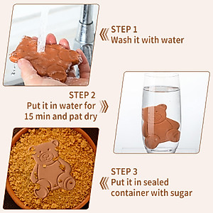 Sasylvia 8 Pcs Brown Sugar Keeper Terracotta Brown Sugar Saver Clay Rabbit Pineapple Owl Fish Bear Squirrel Leaf Softener for Food Storage Containers Keeping Soft and Dry