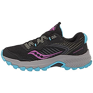 Saucony Women's Excursion TR15 Trail Running Shoe, Black/raz/Lime, 10