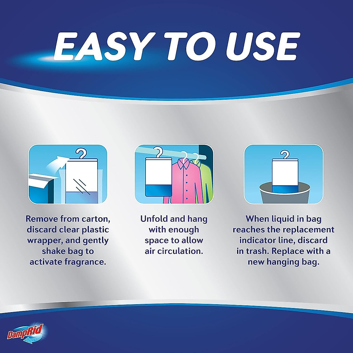 DampRid FG80 Hanging Moisture Absorber Fresh Scent 14 oz (Pack of 6)